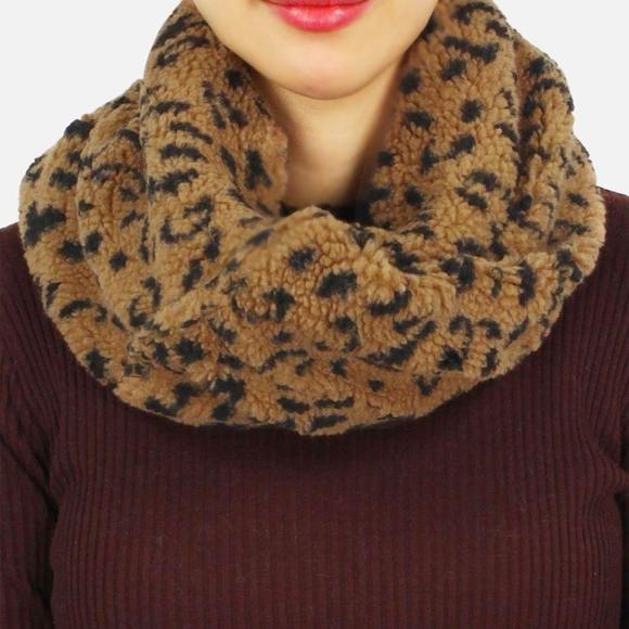 L.I.B. New York | Accessories | Plush Leopard Print Infinity Scarf ...